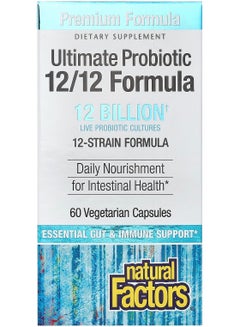 natural Factors Ultimate Probiotic 12/12 Formula 12 Billion 60 ...