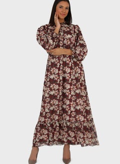 Alia by modanisa Floral Print Ruffled Dress UAE | Dubai, Abu Dhabi