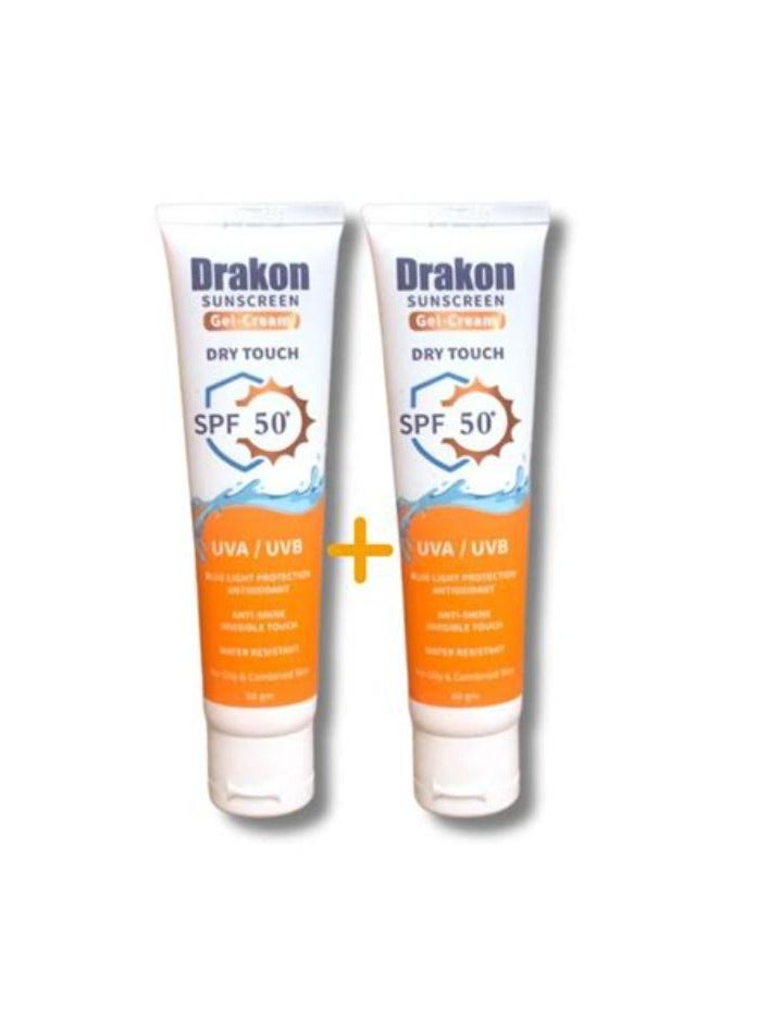 DRAKON Sunscreen Dry Touch SPF50 Gel Cream 60ml 1+1 | Best Price Egypt ...