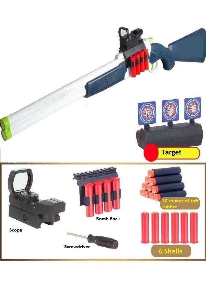 Double Barrel Shotgun Toy Gun Light and Soft Bullets Throwing ...