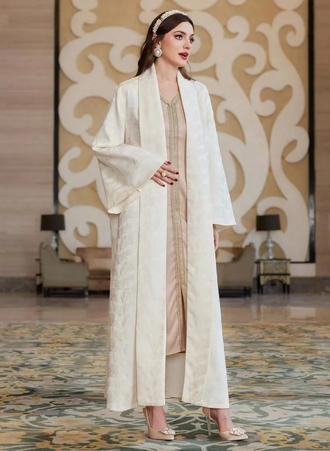 Take Two Women Front Open Jacquard Abaya for Women | Best Price UAE