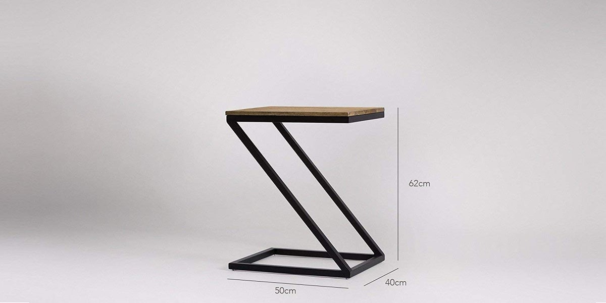 INDIAN DECOR INDIAN DECOR 4090 Z Side Table with Black Metal Base and ...