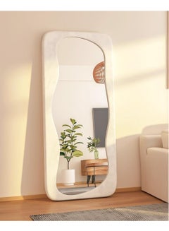 LEDIN Full Length Mirror, Irregular Wavy Mirror Full Length, Wave Floor ...
