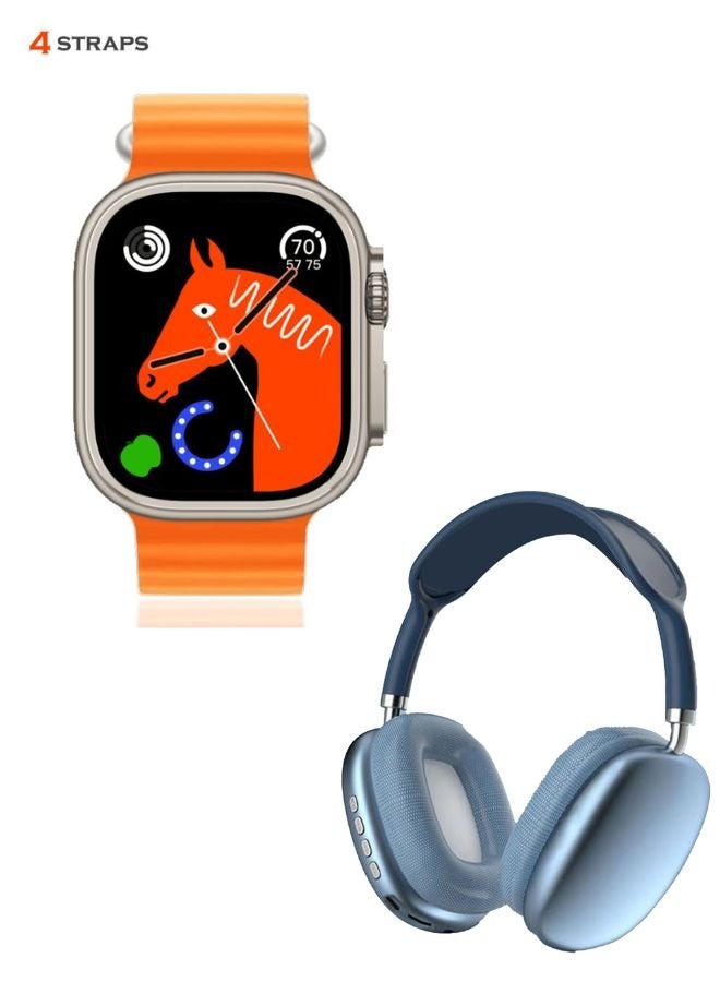 BSNL BSNL 6 in 1 Smart Watch Ultra 2 with Wireless Headset + 4 Straps ...