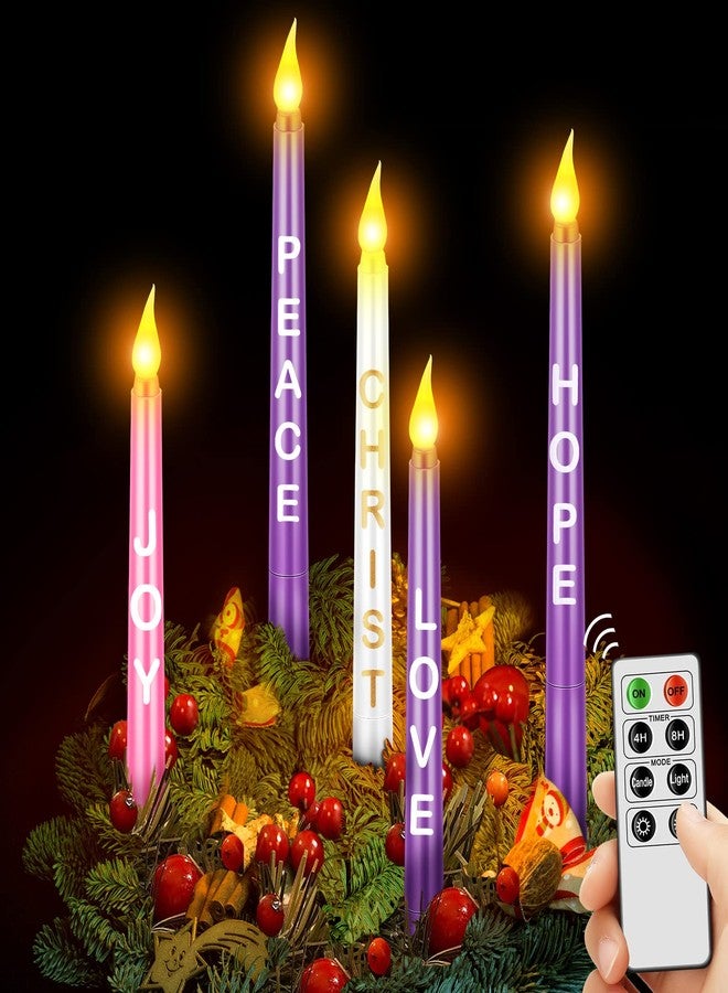 Mudder 5 Pcs LED Flameless Advent Candle Set Christmas Advent Candles ...