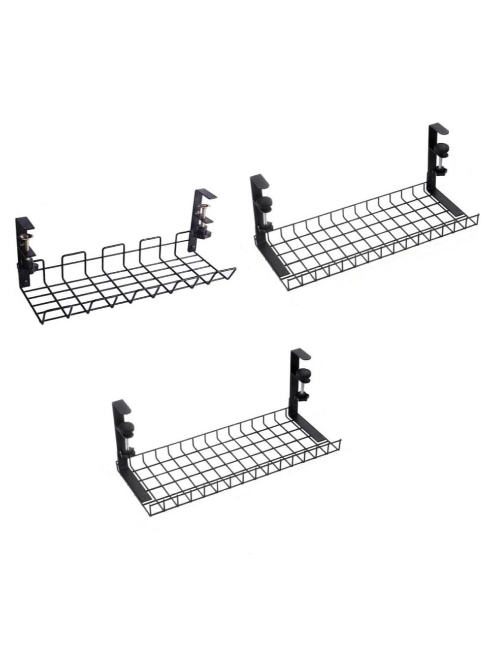 Gerenic 3PCS Under Desk Cable Management Tray, No Drill Under Desk ...