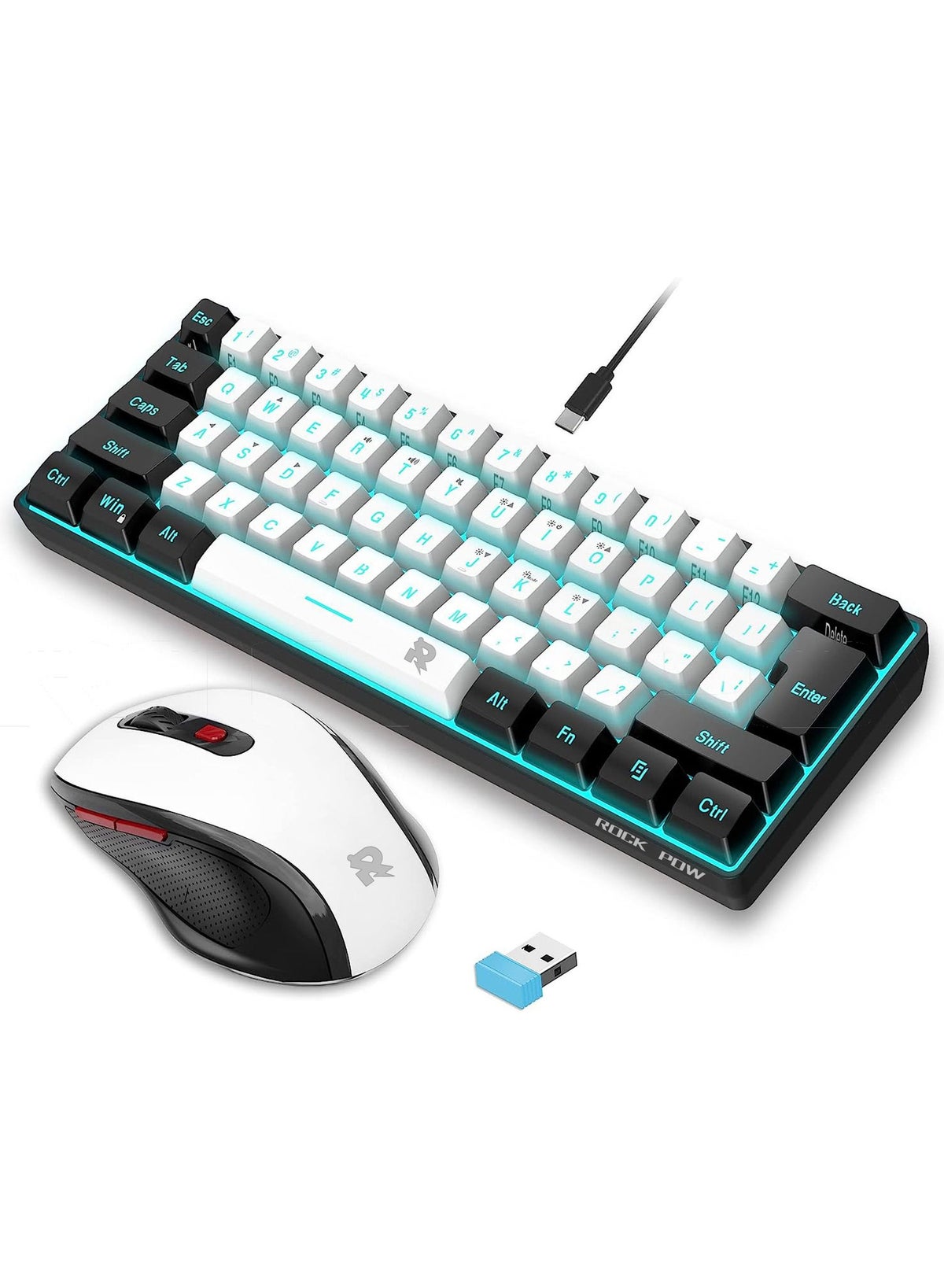 Rock Pow ROCK POW Arabic English 2.4G Wireless Gaming Keyboard and ...
