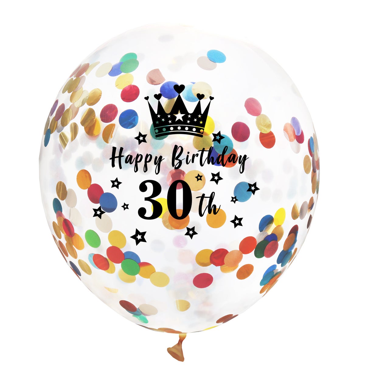 Generic 12 Inch Transparent Crown Birthday Latex Confetti Sequin ...