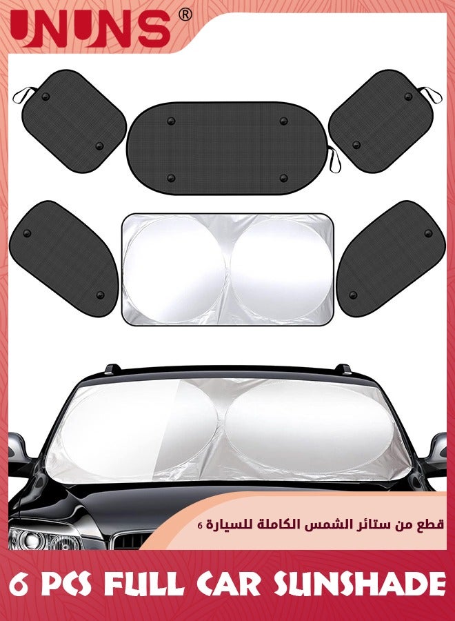 UNUNS Universal Car Window Shades Set,6 Pcs Auto Window Sunshades ...
