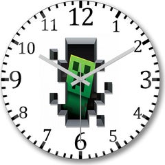 Baskı Dükkanı Print Shop Creeper Minecraft Wall Clock Curved Real Glass ...