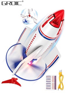GROIC Electric Rocket Launcher Toy for Kids, Rechargeable Rocketship ...