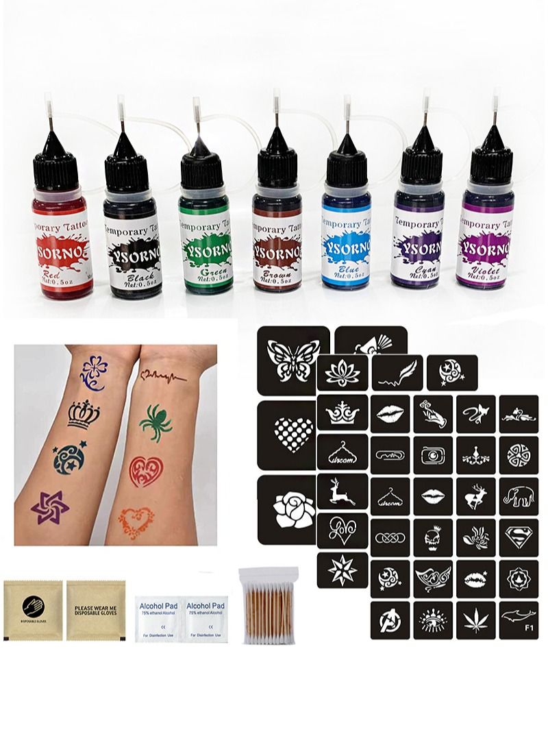 YSORNO Temporary Tattoo Kit / Waterproof Lasting 3-7 Days (Natural ...