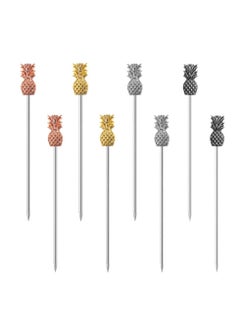 KASTWAVE Cocktail Picks, Set of 8 Stainless Steel Reusable Toothpicks ...