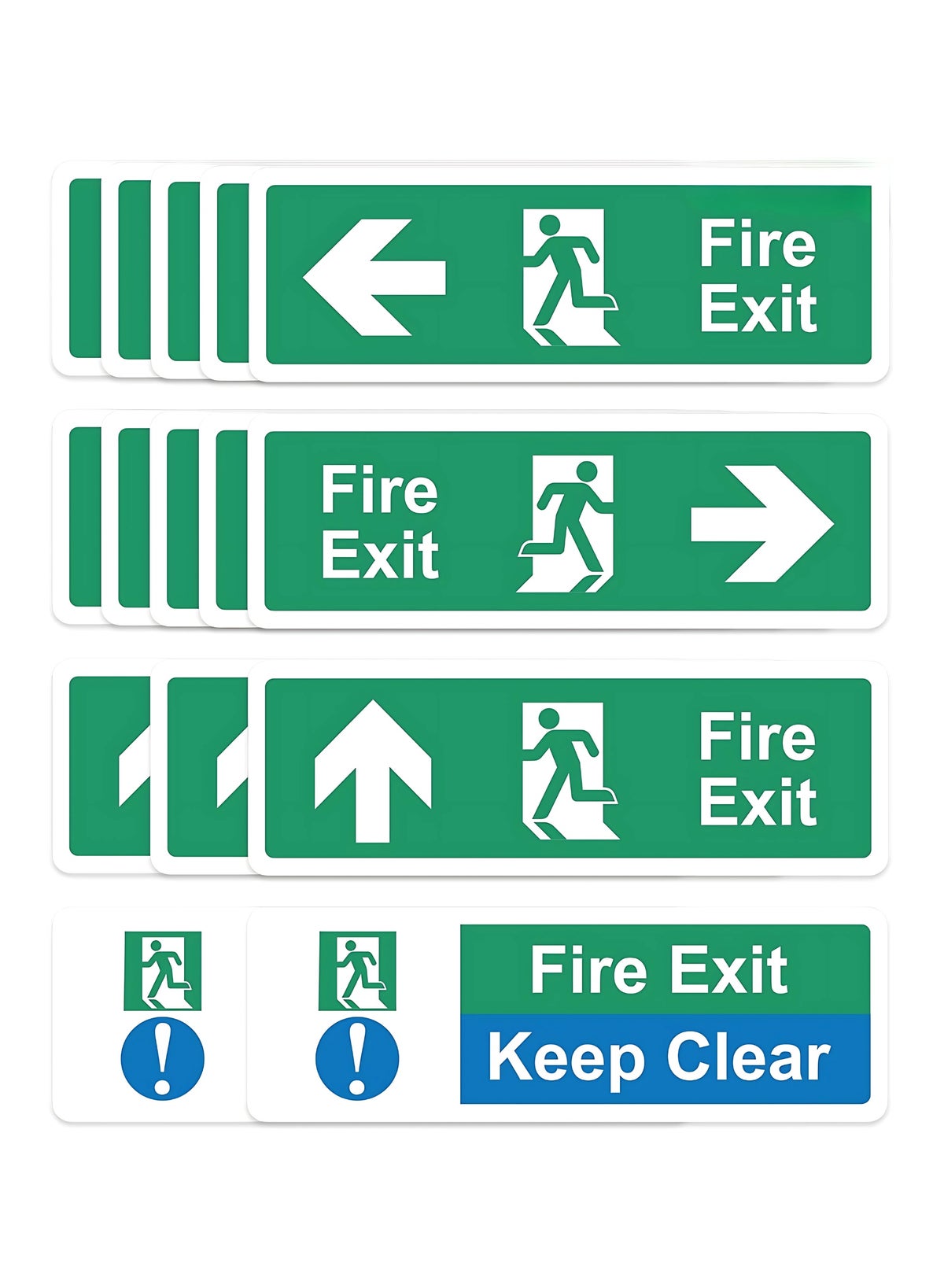 Arab Land Solutions Fire Exit Arrow Signs Sticker Pack of 15 - 13 Arrow ...