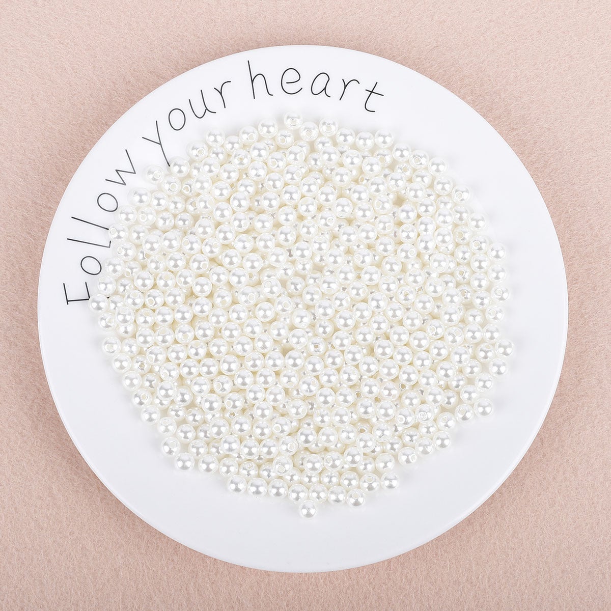 Generic Abs Perforated Imitation Pearls Loose Beads Diy Handmade ...