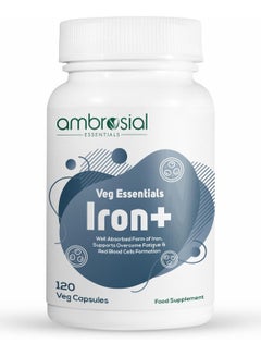 ambrosial Iron Tablets High Strength 25Mg Iron Supplement- 120 Capsules ...