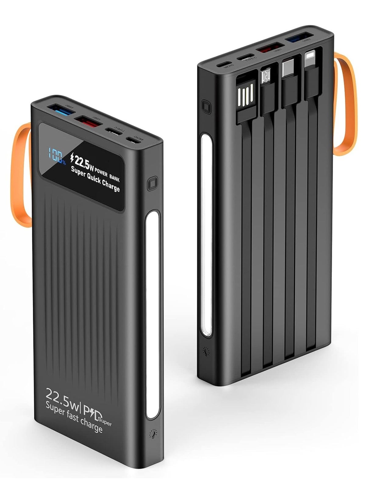 OALE Power Bank with Built in Cables, 10,000mAh, 22.5w PD fast charging ...