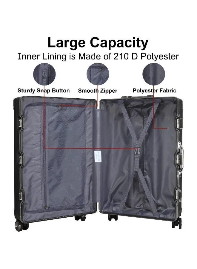 CABINPRO Black Lightweight Aluminum Frame Fashion Luggage Trolley ...