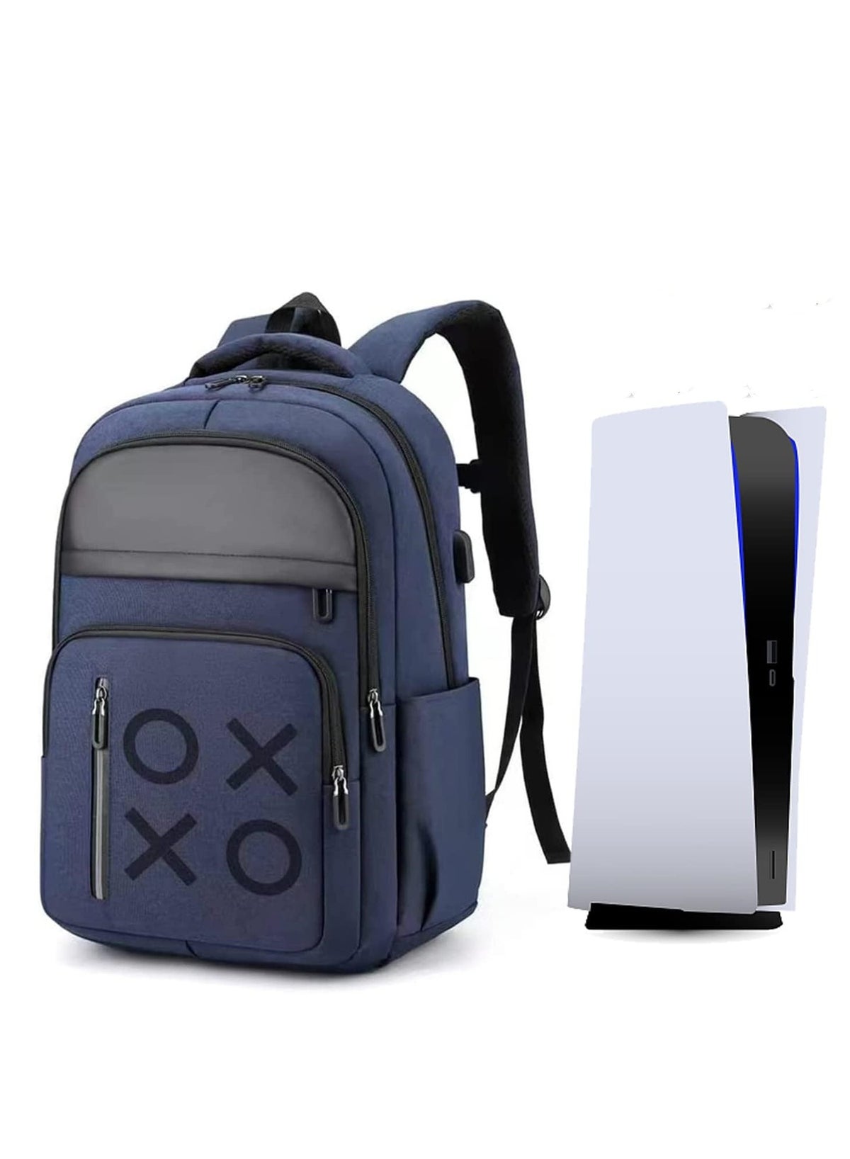 XICEN Gaming Console Backpack with USB Port for PS5/PS4, Large Laptop ...