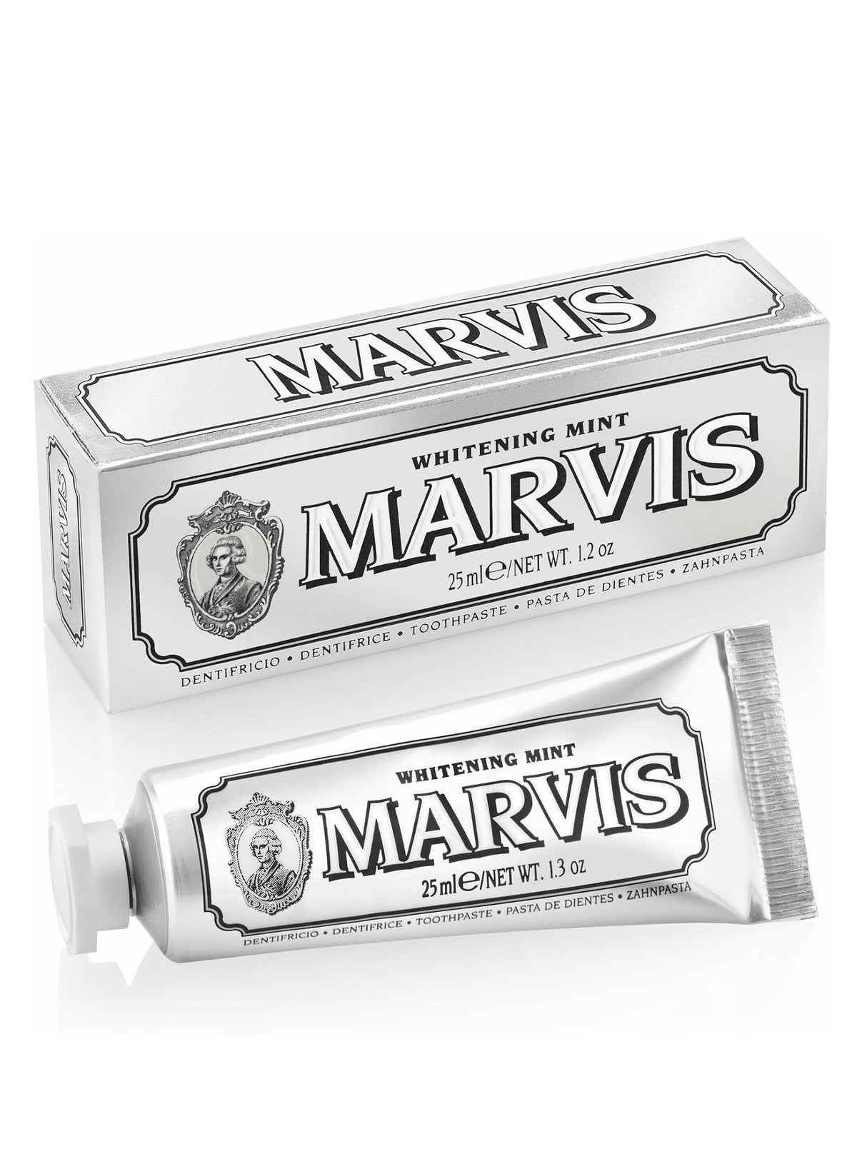 Marvis Whitening Mint Travel Size Toothpaste, 25 ml, Promotes The ...