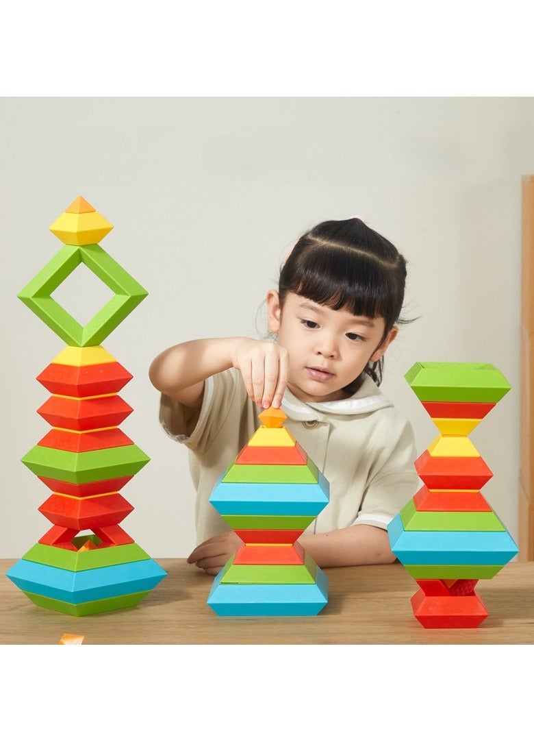 Transformable Magic Building Blocks Tower - Educational Luban Pyramid ...