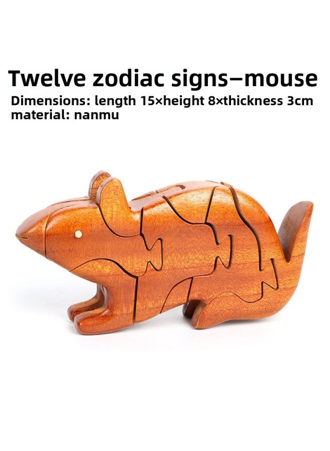 Generic 12 Zodiac Luban Lock Building Blocks Removable Luban Full Set ...