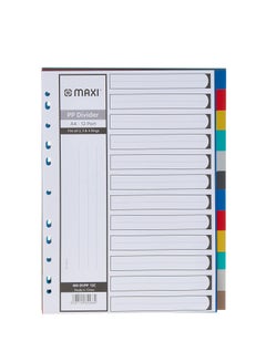 Maxi Maxi 12 Part Color Polypropylene Divider,Plastic Subject Dividers ...