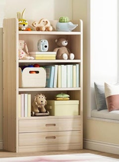 Generic TOMSUN Multi-Tier Wooden Bookshelf with 2 Drawers, Freestanding ...