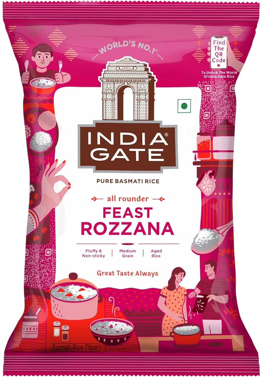 India Gate Feast Rozzana Basmati Rice 1kg | Best Price UAE | Dubai, Abu ...