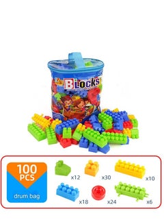 Blocks 100-Piece Colorful Durable Sturdy Building Blocks Set With Tote ...