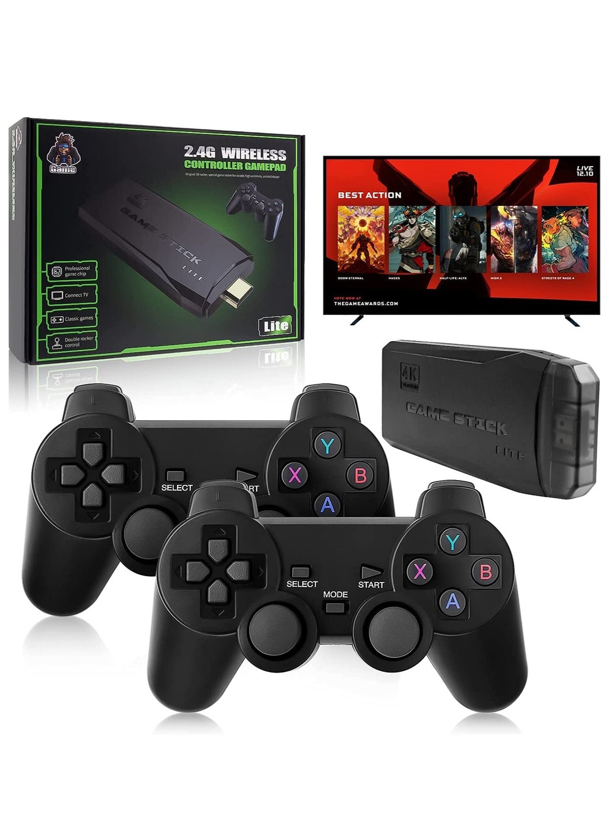 ELTRAZONE Integrated retro 4K game console with dual 2.4G wireless ...