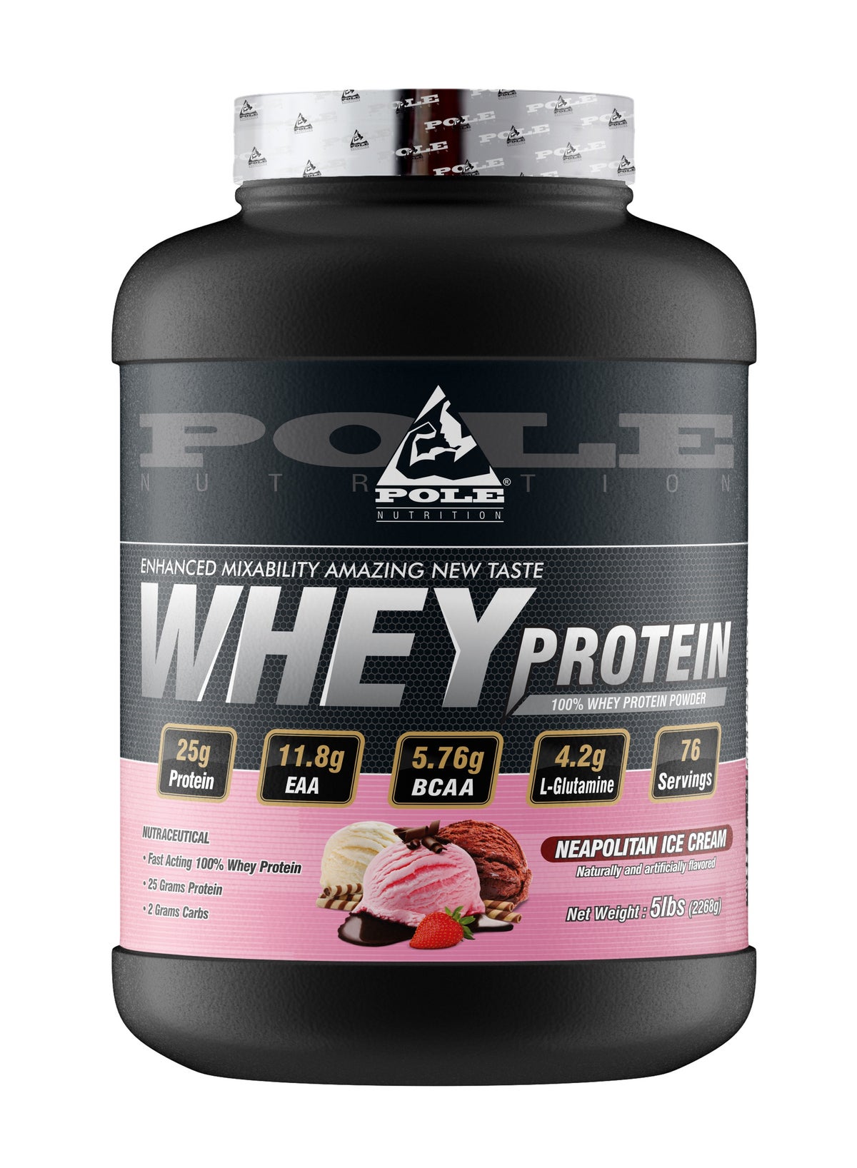 POLE NUTRITION 100% Whey Protein, 25 Grams of Protein for Muscle Support and Recovery ...