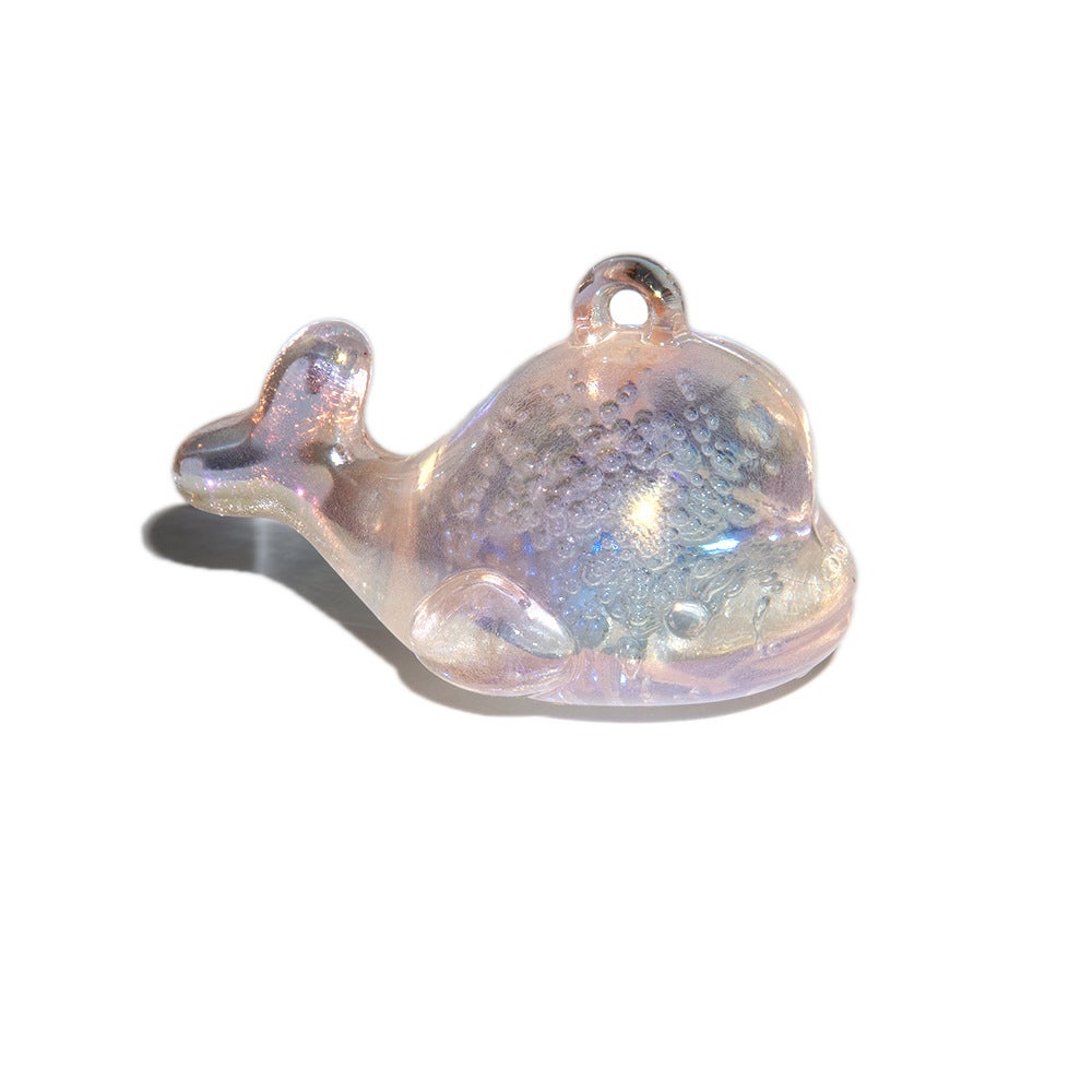 Generic Acrylic Bubble Whale Bead Plating Ab Color Beaded Keychain ...