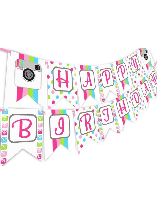 POP parties Insta Party Happy Birthday Banner Pennant Rainbow Birthday ...