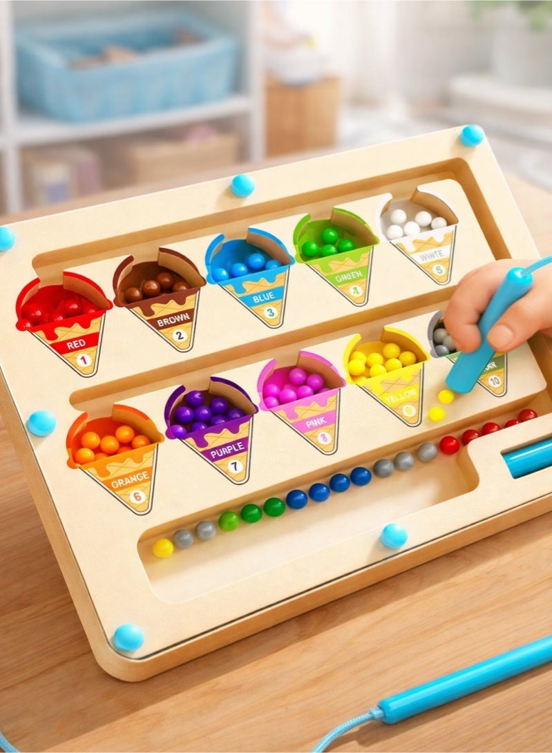VarioNest Magnetic Color and Number Maze,Montessori Educational Wooden ...