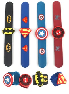 SARAOONT 4-Piece Superhero Slap Bracelet Set - Featuring Iconic ...