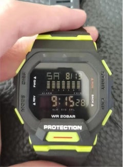 CASIO Men's Digital Rectangular Watch Black and Green Color Matching ...