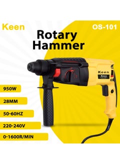 Keen Rotary Hammer Drill with 9 pcs accessories KEEN 950 WATT 28mm for Wall , Steel, Aluminium ...
