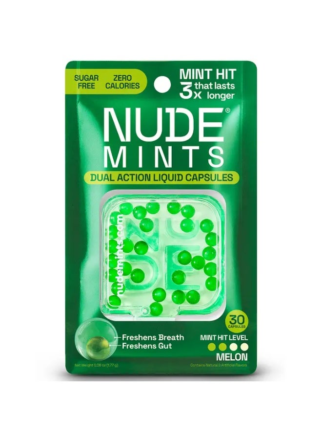 NUDE Mints Dual Action Liquid Breath Freshener, Melon Flavor, 30 ...