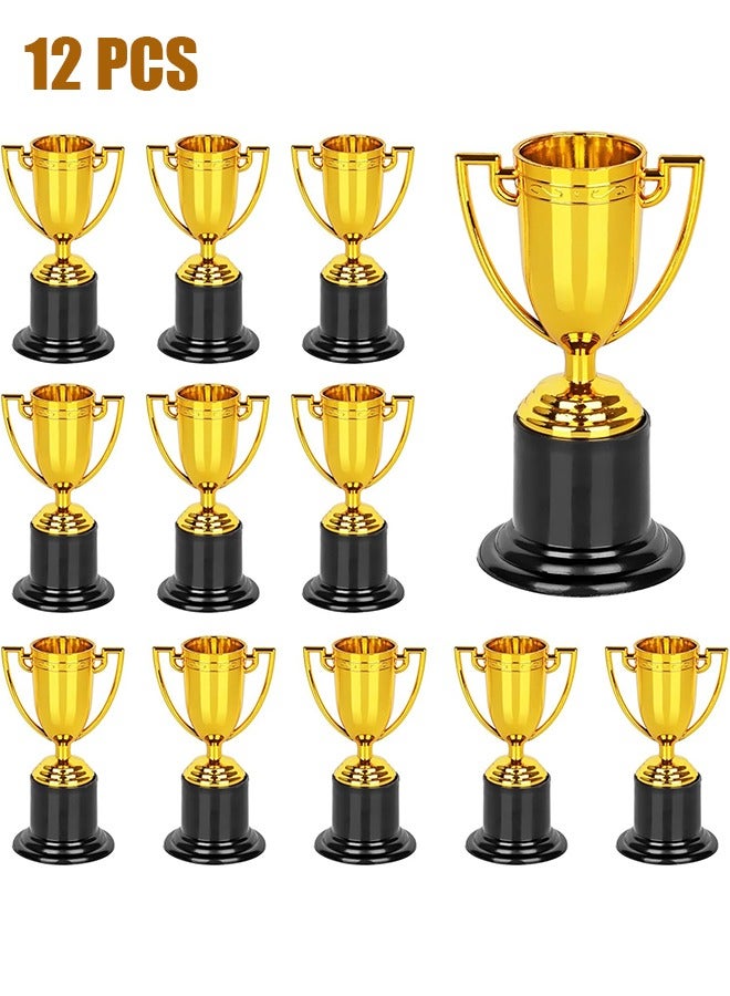 HY 12 Pcs Mini Trophies,Gold Trophy Award, Plastic Trophies for Kids, 4 ...