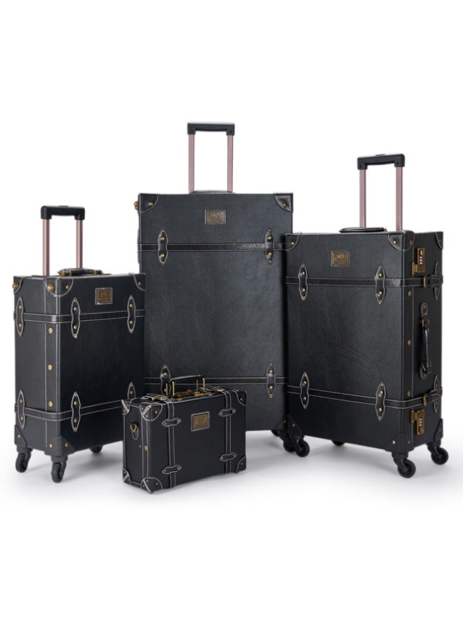 LIMRA Travel Bags Classic Leather Luggage 4 Pcs Set 28''-24''-20'''-13 ...