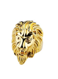 Y&D Lion King Rings, Simba Rings for men 3D Head Gold Plated Biker ...