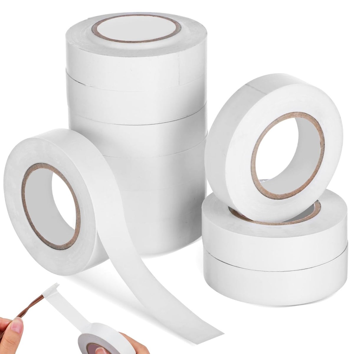 Generic White PVC Electrical Insulation Tape 10 Rolls Strong Adhesive ...