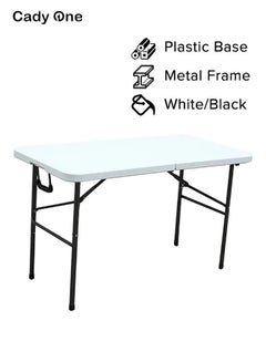 cady one Folding picnic table white/black 120x73x60cm KSA | Riyadh, Jeddah