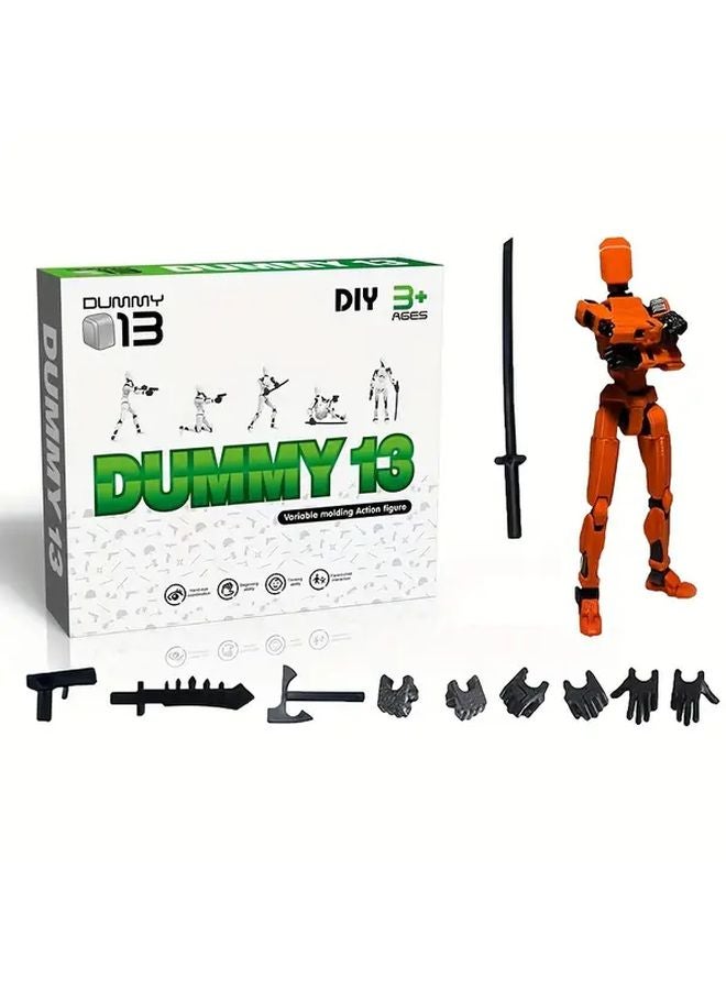 Generic Orange 3D Printed Robotic Humanoid Toy Set Multi Jointed Action ...