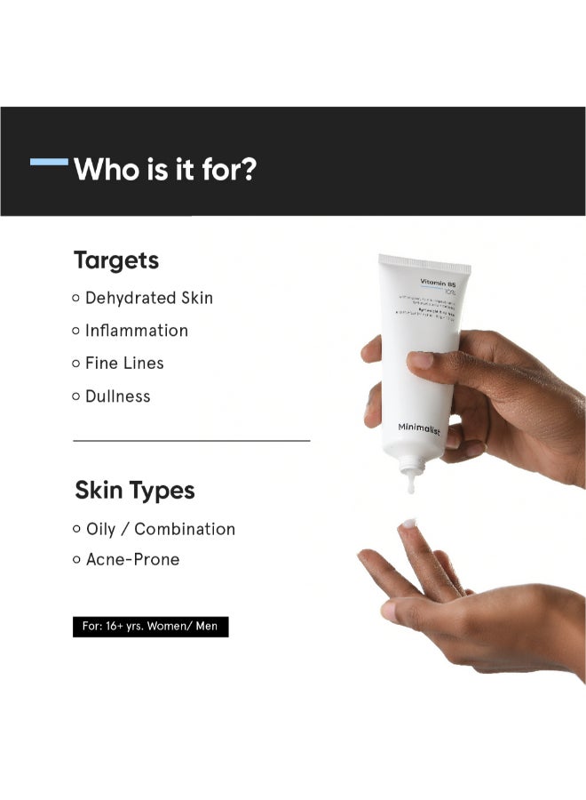 Buy MINIMALIST Vitamin B5 10% Moisturizer Online | 15 Minutes Instant ...
