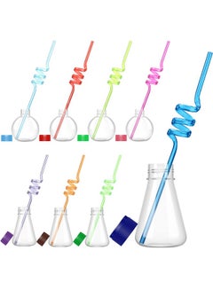 Honeydak 16 Pieces Science Party Theme Cups Set With Silly Loop Straws ...