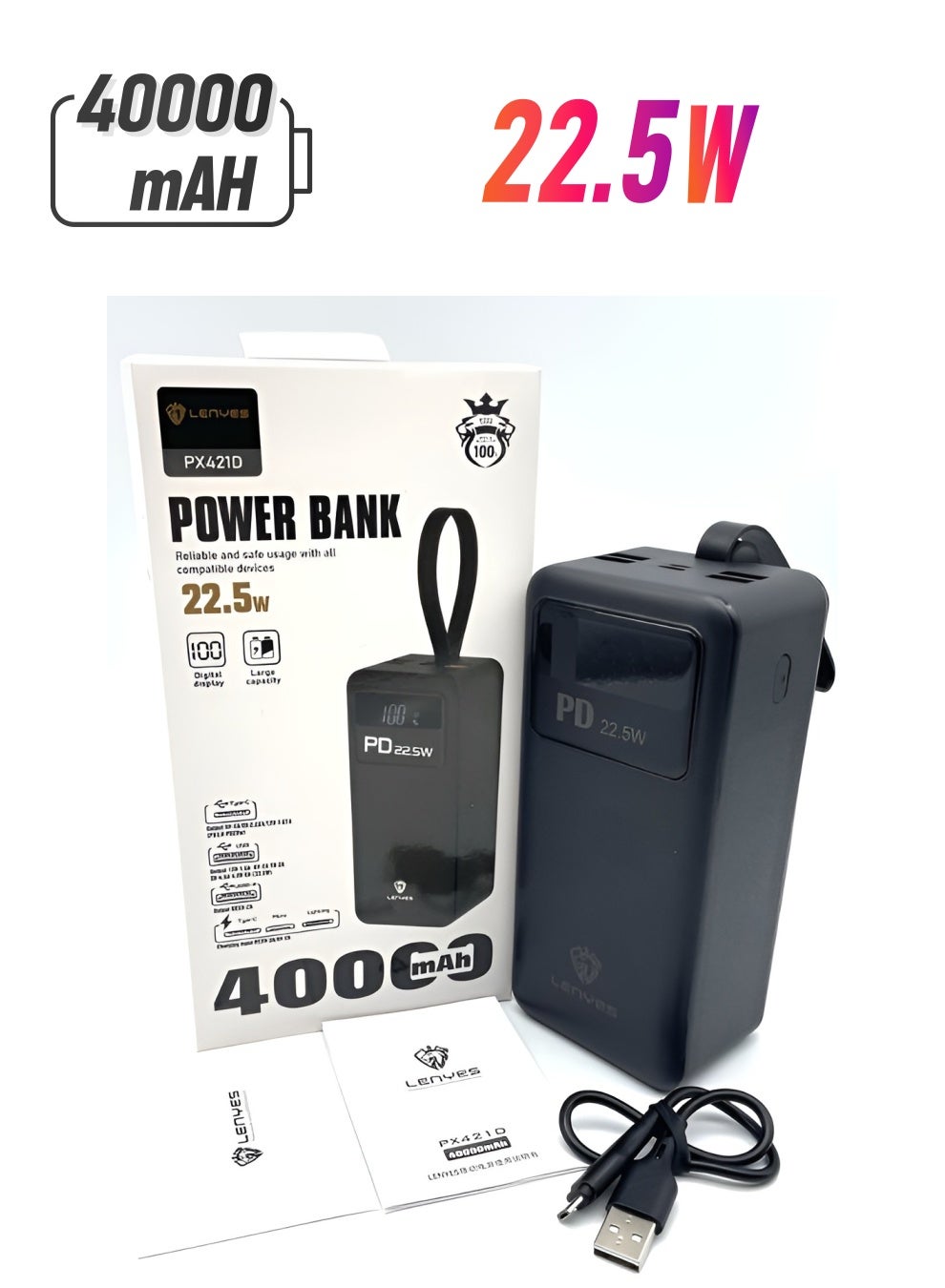 Lenyes 40000mah Magsafe Power Bank 22.5W Portable Power Bank High ...