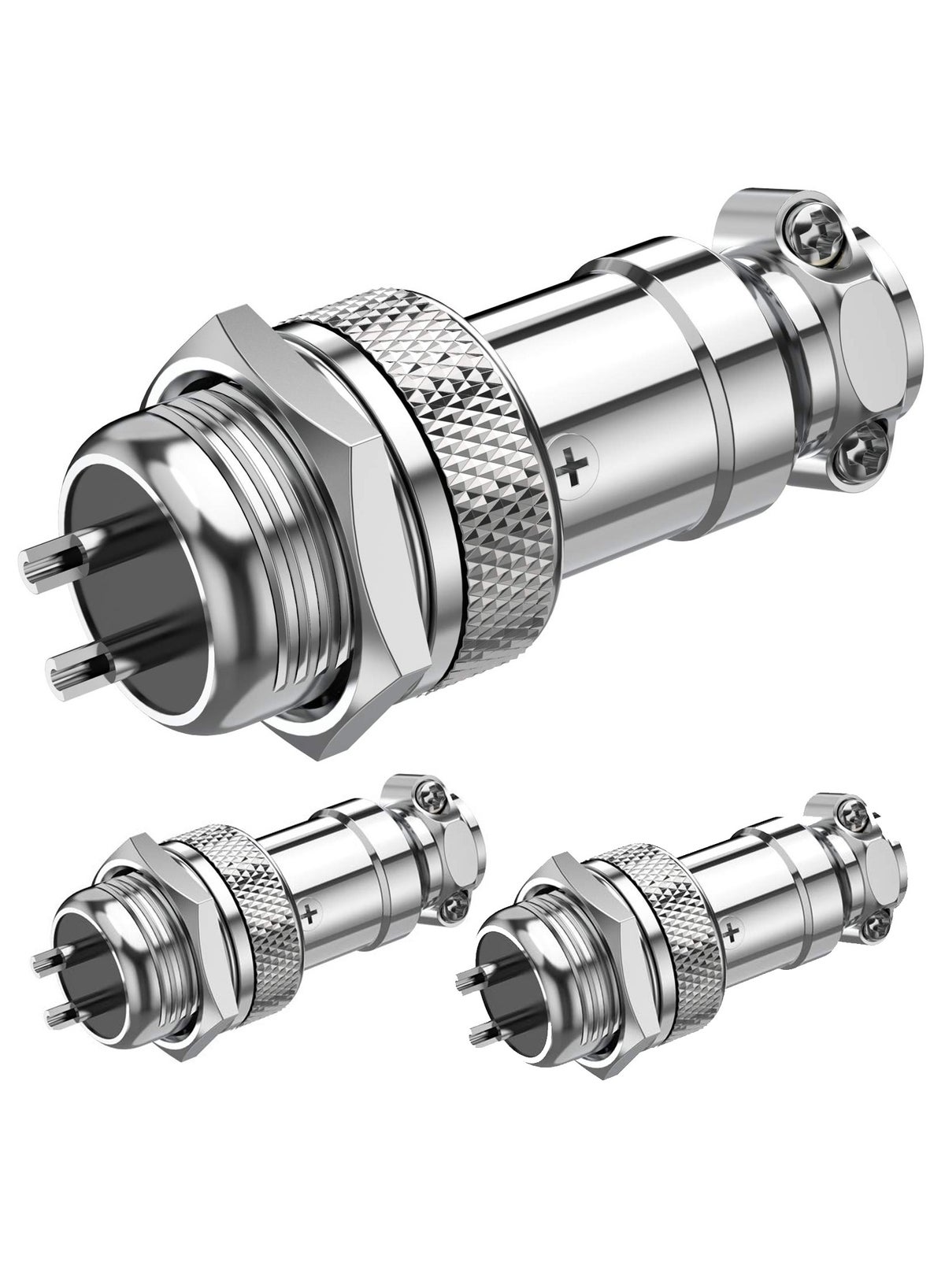 SANMUGEED Aviation Plug Connector 2-Pin Male Female Panel Metal Wire ...