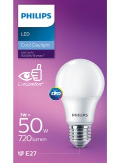 Philips LED Light Frosted Bulb A60, Non-Dimmable, E27 Base, 7W-50W ...